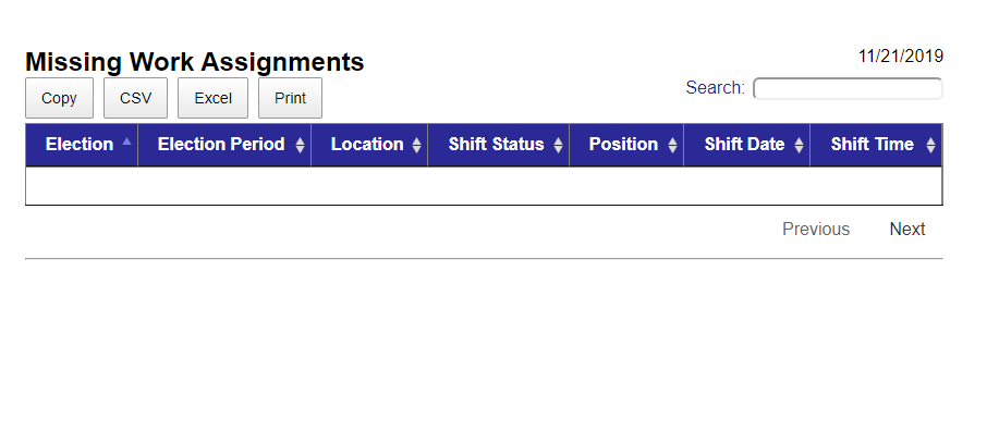 Missing Work Assignments Report