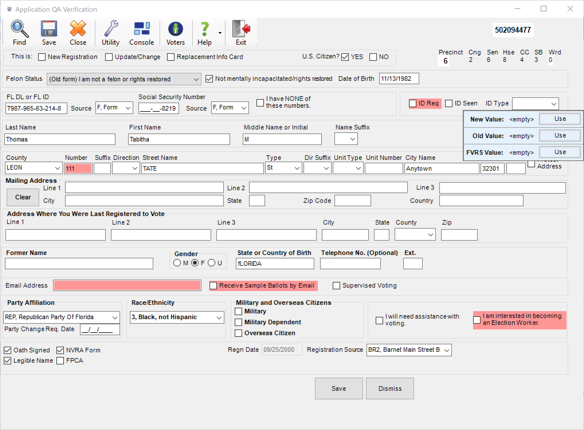 Dialog: Application QA Verification